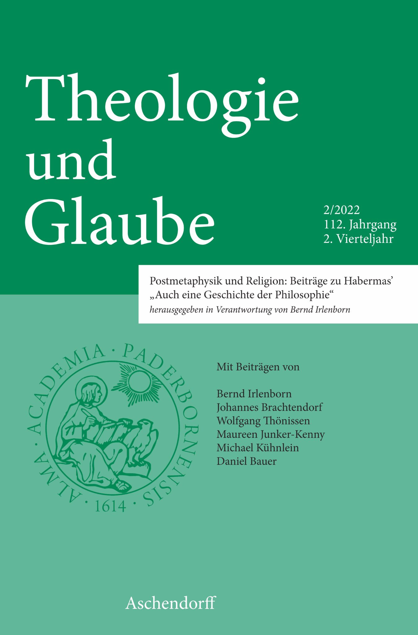 Theologie und Glaube - Ausgabe 2/2022 - Theologische Fakultät Paderborn